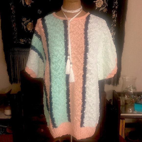 wye oaks | Sweaters | Vintage 8s Wye Oak Nubby Knit Shirt Sleeves ...